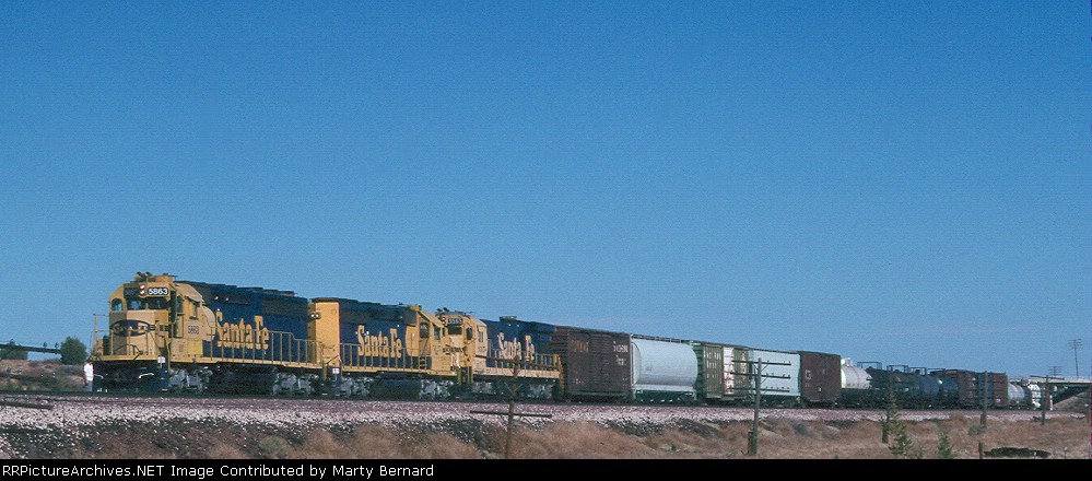 AT&SF 5863, 5125, and 9565 in 1994